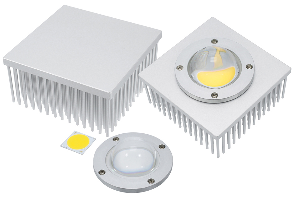 Square LED Heatsink Uses Cold Forging and Pin Fin Design to Enhance ...